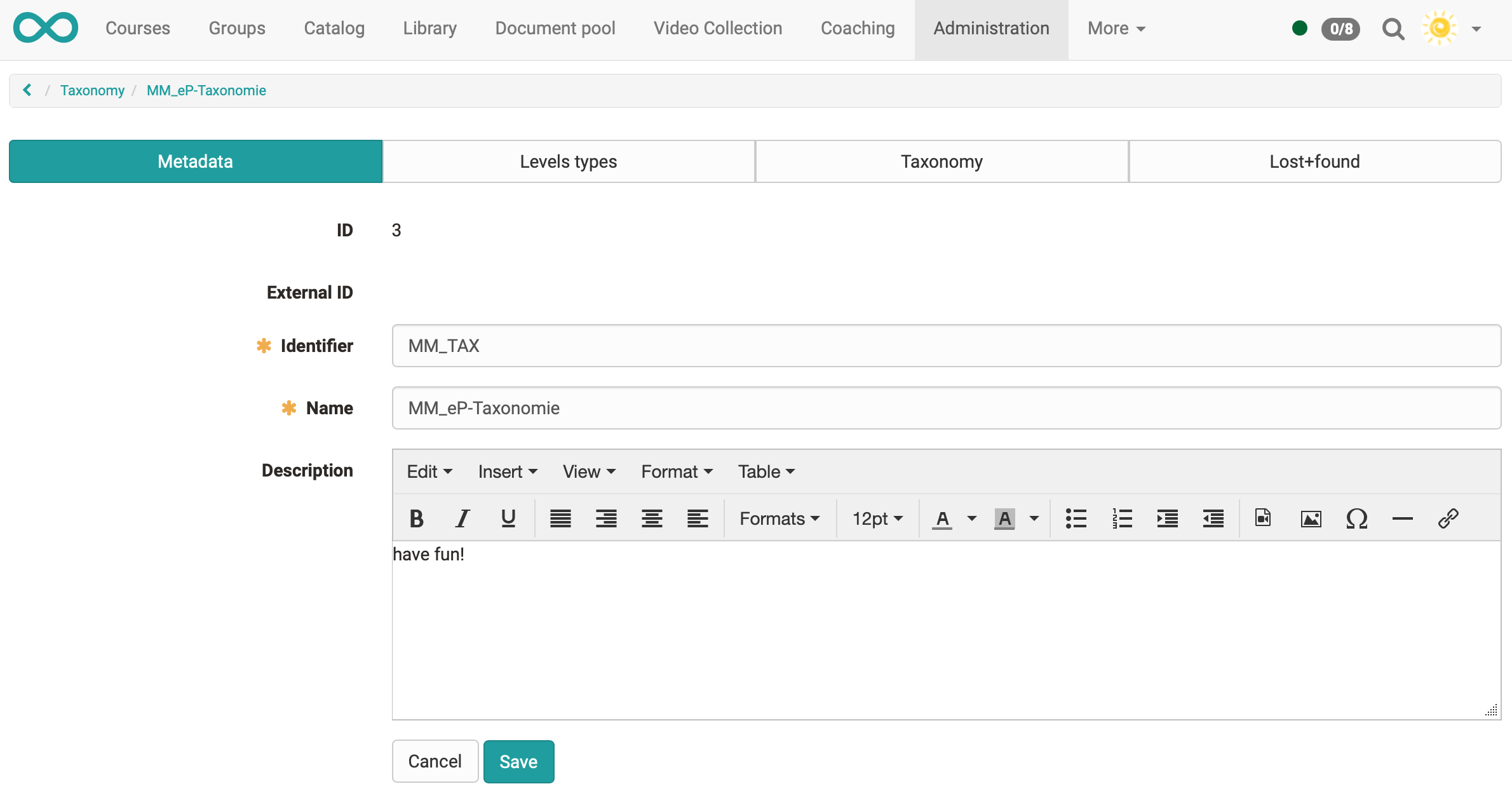 Module Taxonomy Openolat Documentation